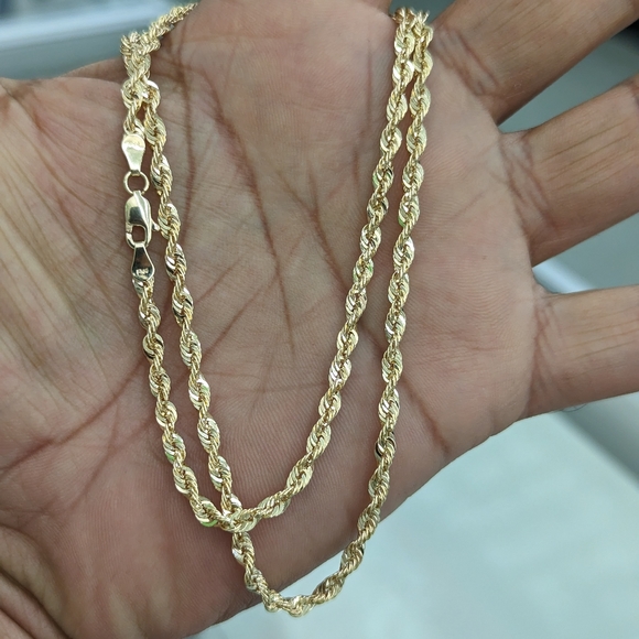 Unbrand | Jewelry | Kt Real Gold Rope Chain 33mm 20 Inch | Poshmark